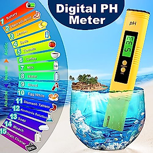 PH Meter, Digital PH Meter for Water, 0.01 High Accuracy PH Tester with 0-14 PH Measurement Range for Hydroponics, Household Drinking, Pool and Aquarium