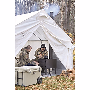 Guide Gear Large Outdoor Wood Burning Stove Portable with Chimney Pipe for Cooking, Camping, Tent, Hiking, Fishing, Backpacking