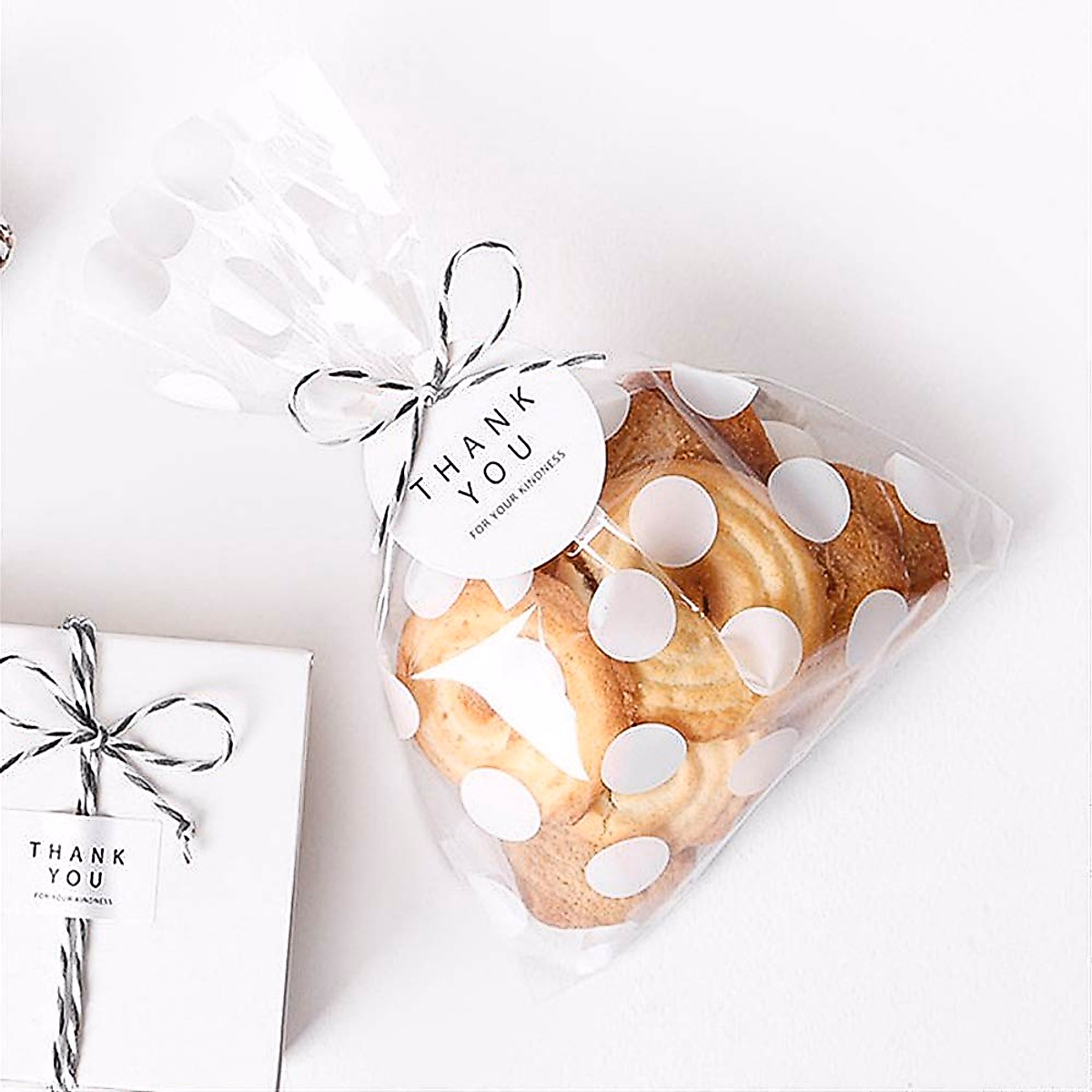 Tenn Well Grey and White Twine, 656 Feet 2mm Striped Cotton Bakers Twine for Baking, Gift Wrapping, Ornament Hanging, Crafting, Packing