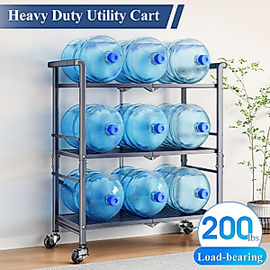3 Tier Rolling Utility Cart - Metal Folding Cart with Wheels, Collapsible Service Cart Storage Shelf Rack for Kitchen, Office, Garage, Plant, Outdoor cart