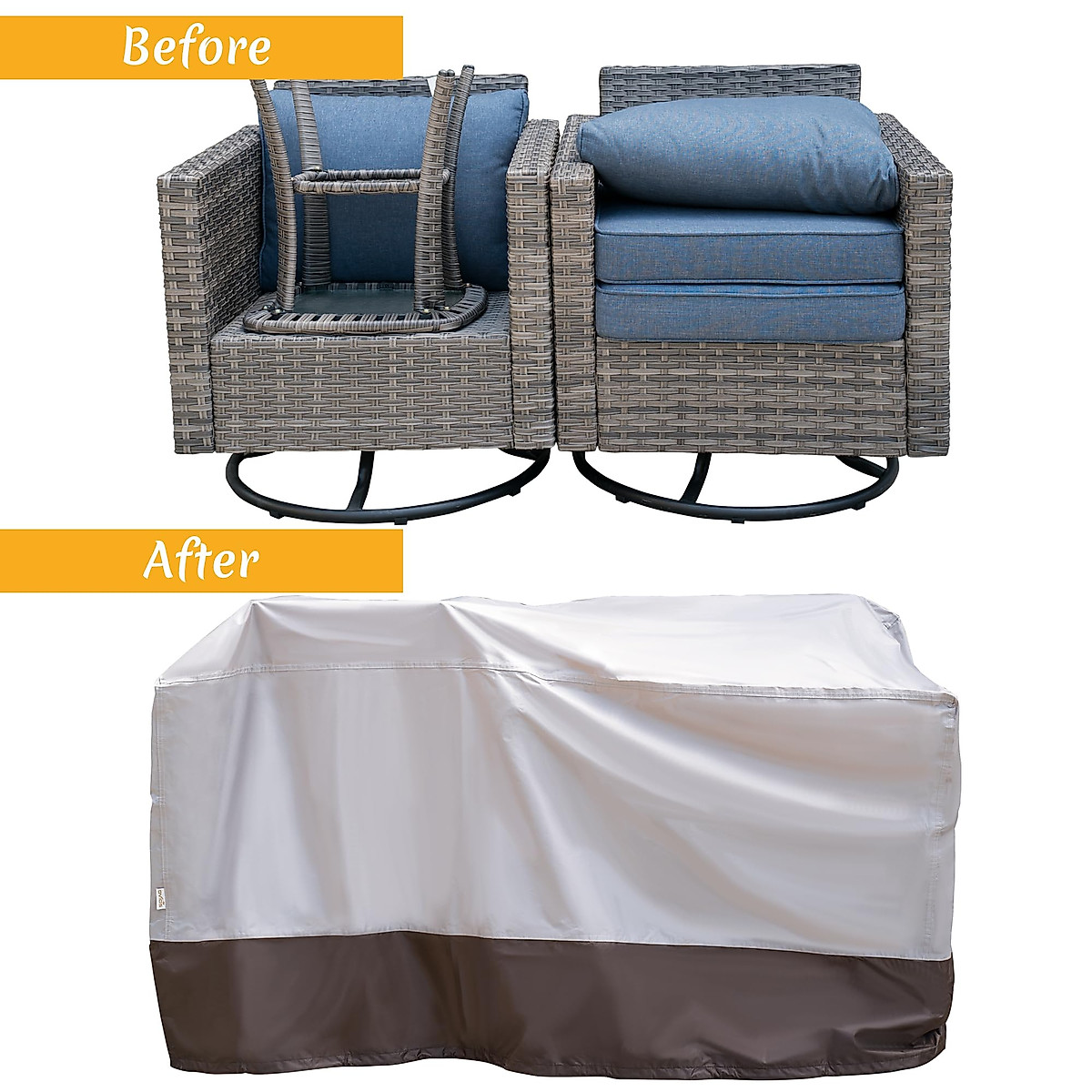 XIZZI Patio Furniture Cover Waterproof Outdoor Table and Chairs Covers,58L x 31W x 29H