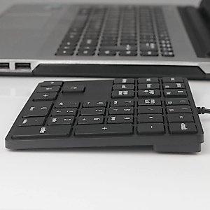 Qisan Numeric Keypad 34 Keys (30%) Mini Multifunctional Wired Number Keypad Black Magicforce | Number Pad for Laptop | Gaming Keypad for Pc | Laptop Accessories | Keypad for Computer-Black Magicforce