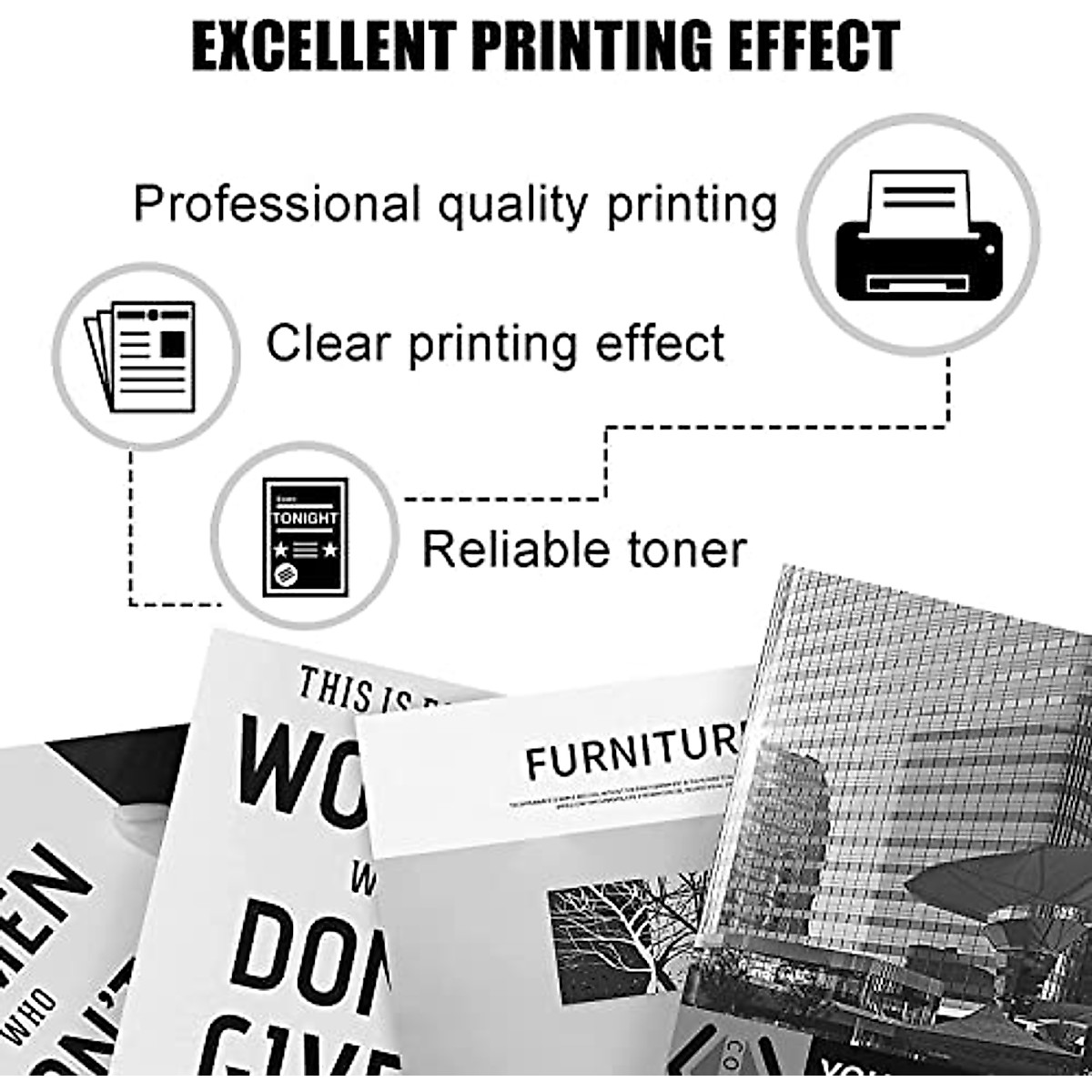 HRXDZGS 4 Pack High Yield TN-760 TN760 Toner Cartridge Replacement Compatible for Brother TN760 Toner HL-L2350DW L2370DW/DWXL L2390DW DCP-L2550DW MFC-L2710DW Printer Toner Cartridge (4PK,Black)