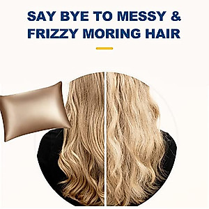 LUNASILK Silk Pillowcase, Luxurious 22 MM Mulberry Silk Pillowcase for Hair & Skin with Hidden Zipper, Caremel, 100% Real Silk, King, Acne-Free, Anti Aging