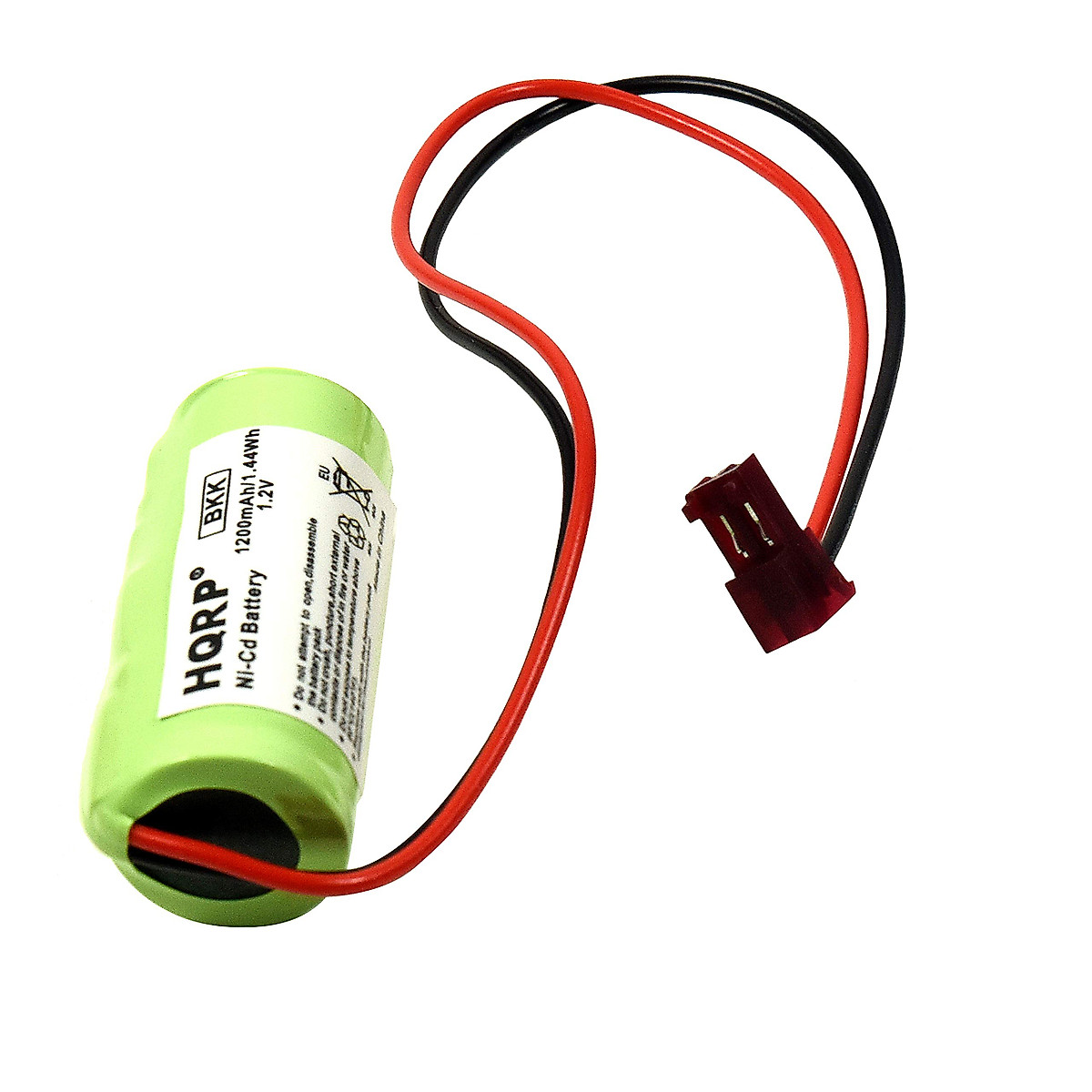 HQRP 2-Pack Emergency Exit Light Battery Compatible with Lithonia ELB1P201NB ELB1P201N2 ELB1P2901N ELB1P201N ANIC1493 Lithonia 1009S00-MZ ELB0320 Grainger 4WT20 OSA212 NIC1169 EBE-33 NiCad 1200mAh