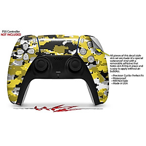 WraptorSkinz Skin Wrap compatible with Sony PS5 DualSense Controller WraptorCamo Digital Camo Yellow (CONTROLLER NOT INCLUDED)