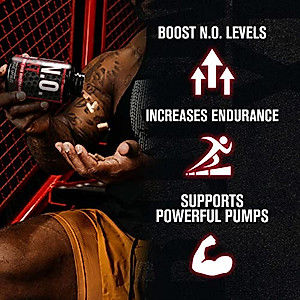 N.O. XT Nitric Oxide Supplement With Nitrosigine L Arginine & L Citrulline for Muscle Growth, Pumps, Vascularity, & Energy - Extra Strength Pre Workout N.O. Booster & Muscle Builder - 180 Veggie Pills