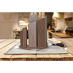 Dalstrong Magnetic Knife Block - Holds 12 Piece - 'Dragon Spire' - Premium Double-Sided Walnut Block Holder and Stand - Display Stand - Professional Kitchen Set