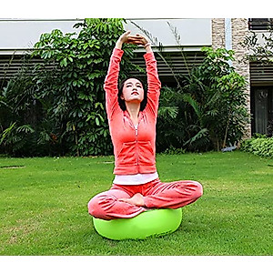 Berocia Portable Outdoor Inflatable Stool Round Air Chair Footrest Cushion for Home Office Travel Patio Garden Yoga Camping 22 inch Diameter Flocking Surface