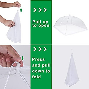 Food Covers For Outside - 7 Pack, 1 Extra Large (40 x 24 in) & 6 Large (17 x 17 in) Mesh Food Covers For Outdoors, Food Tents, Picnic Pool Party Supplies, Camping Accessories, Pop-Up and Collapsible