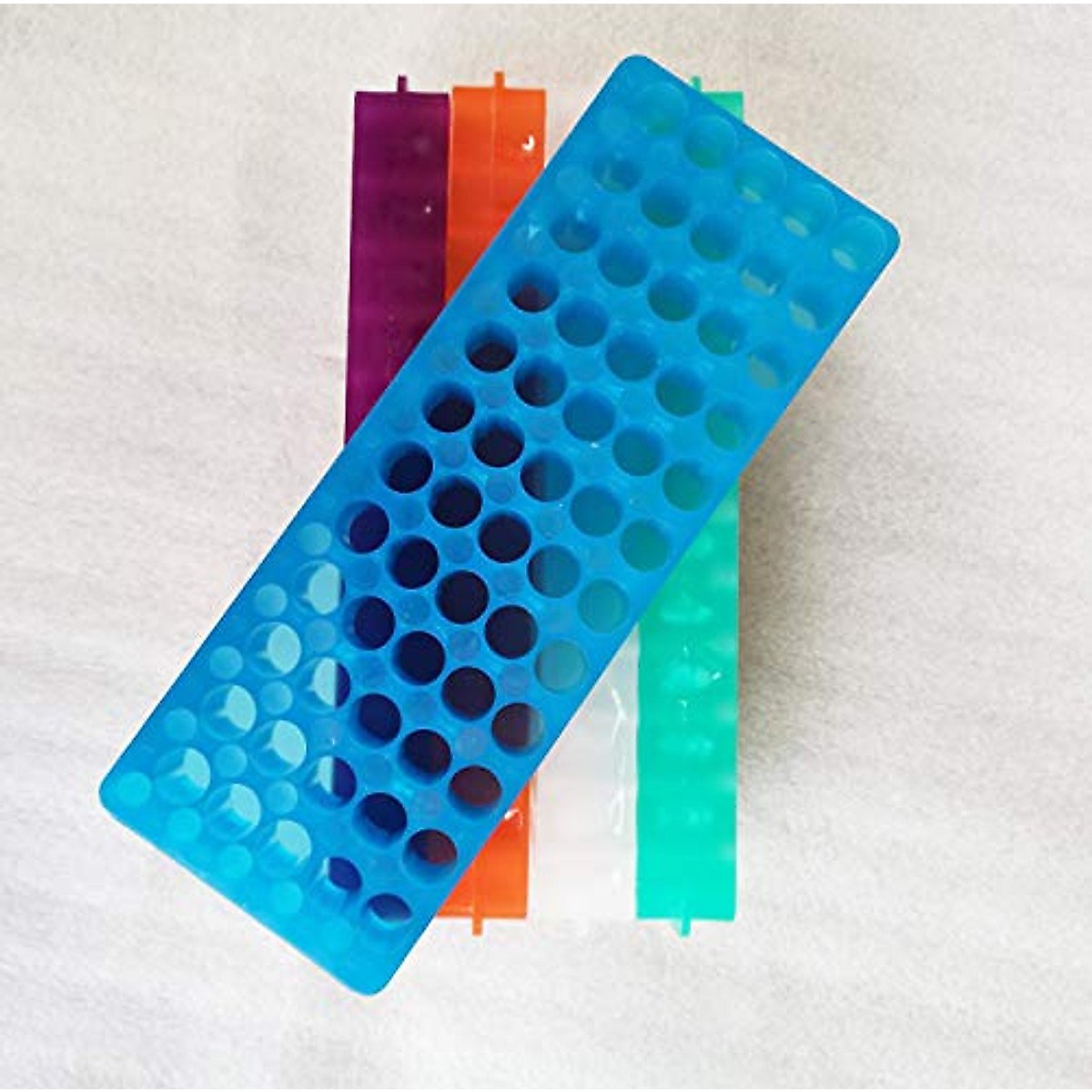 Tube Rack Double Panel 60 Positions Polypropylene for 0.5ml-2ml Microcentrifuge Tubes, Pack of 5(Blue, Orange,White, Purple, Green)