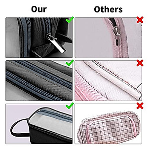 VIC VSEE Mesh Pencil Case Pencil Bag, Clear Pencil Pouch Multi-Purpose, Cute Pencil Case Large Capacity Makeup Bag Travel Office School College Gift for Adults Teen Girl Boy, Black