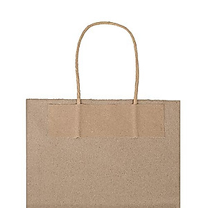 bagmad 50 Pack 8x4.75x10 inch Medium Blue Kraft Paper Bags with Handles Bulk, Gift Bags, Craft Grocery Shopping Retail Party Favors Wedding Bags Sacks (Blue, 50pcs)