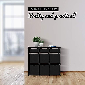 9 Cube Organizer | Set of Storage Cubes Included | DIY Closet Organizer Bins | Cube Organizers and Storage Shelves Unit | Closet Organizer for Bedroom, Playroom, Livingroom, Office, Dorm (Black)