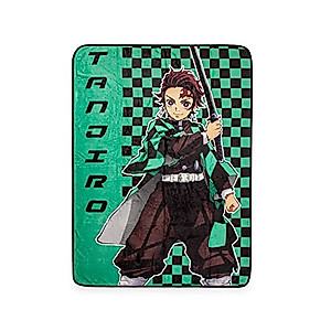 Demon Slayer Tanjiro Kamado Fleece Throw Blanket | 45 x 60 Inches