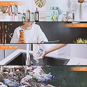 Kodrine Glass tumbler with straw and lid 20oz Glass Smoothie Cup with Silicone Protective Sleeve PBA FREE (Amber, Hollow Silicone Sleeve+Reusable Metal Straw)