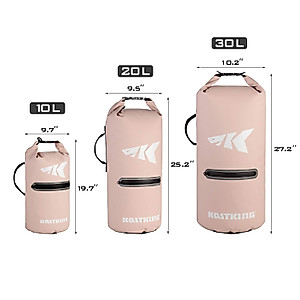 KastKing Cyclone Seal Dry Bag - Best-in-Class 100% Waterproof Bag with Phone Case Front Zippered Pocket,Perfect for Beach,Fishing, Kayaking,Boating,Hiking,Camping,Pink,10L