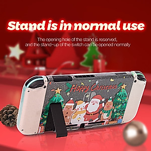 Halloween Decoration Switch OLED Case,Switch TPU Case, Switch Protective Case with Thumb Grips and Tempered Glass Screen Protector