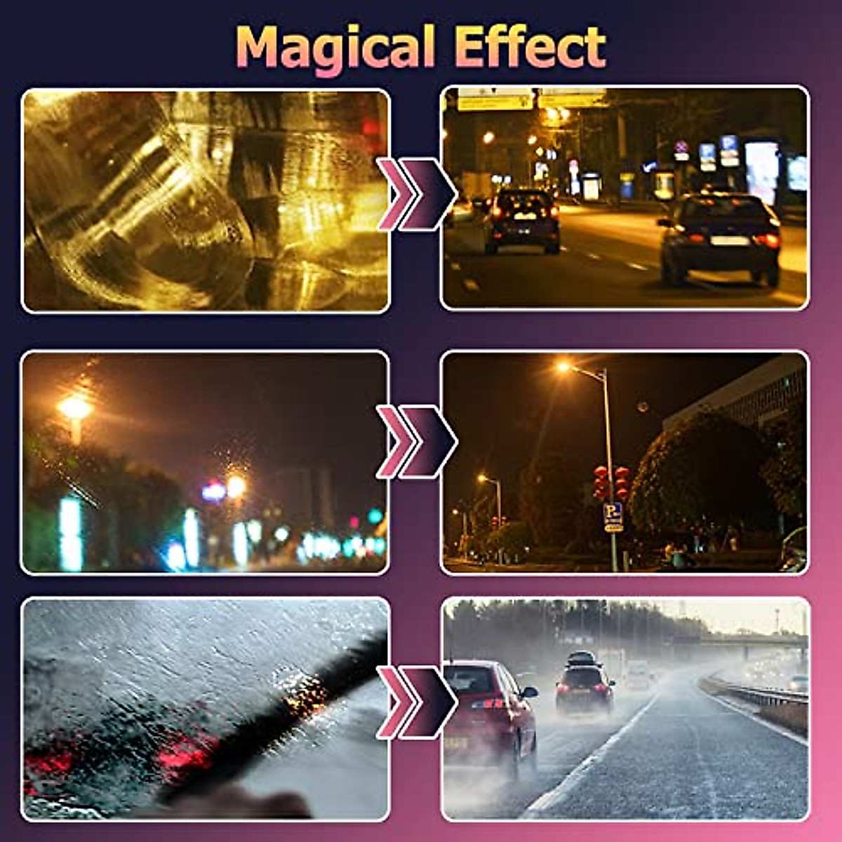 Car Glass Oil Film Cleaner, Car Glass Cleaner with Sponge, Glass Cleaner for Auto and Home Eliminates Oil film, Water Spots, Bird Droppings, Coatings, and More to Polish and Restore Glass to Clear