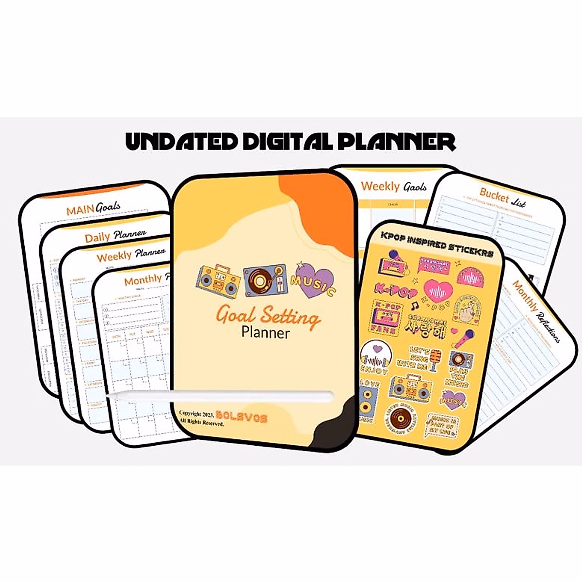 Rover EXO Kai Album [Digipack ver.]+Pre Order Benefits+BolsVos K-POP Inspired Digital Planner, Digital Sticker Pack 3th Album