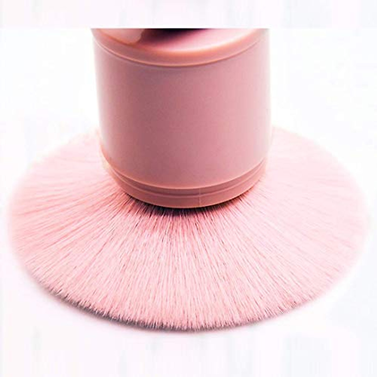 RN BEAUTY Retractable Kabuki Brushes Foundation Brush Blush Brush Bronzer Brush Face Blender Brush Professional Powder Mineral Blending Buffing Makeup Application Portable With Cover - Pink