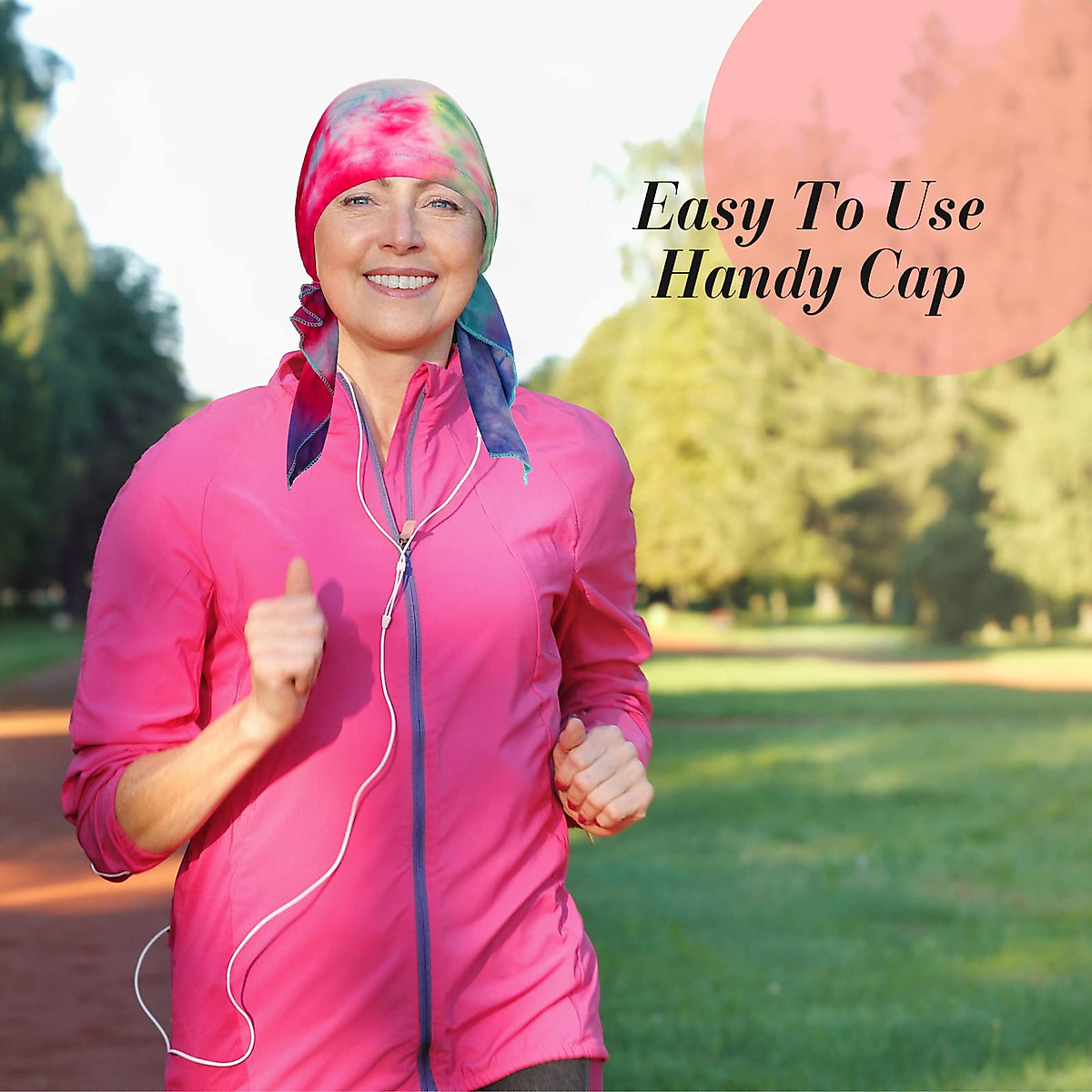 Geyoga 6 Pcs Women Head Scarf Pre-Tied Beanies Covers Cap Stretch Print Sleep Turban Hat with Ruffle (Elegant)