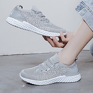 MLAGJSS Flat Women Shoes Sport Sneakers Platform Slip-on Sneakers Slip on Flats Driving Shoes Women Walking Shoes(1130A30 Gray,Size 9)