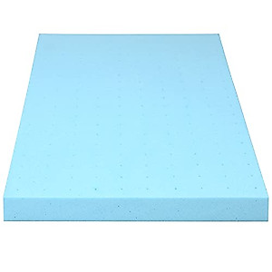 Giantex 3 Inch Memory Foam Mattress Topper, Gel-Infused Cooling Bed Topper with Ventilated Design for Pressure Relieving, Bed Pad for All-Night Comfy, Dorm Foam Topper (Queen)