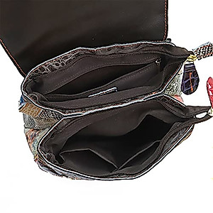 Segater Women Random Multicoloured Backpack Genuine Leather Shoulder Handbag Colorful Patchwork Purses Campus Travel Daypack