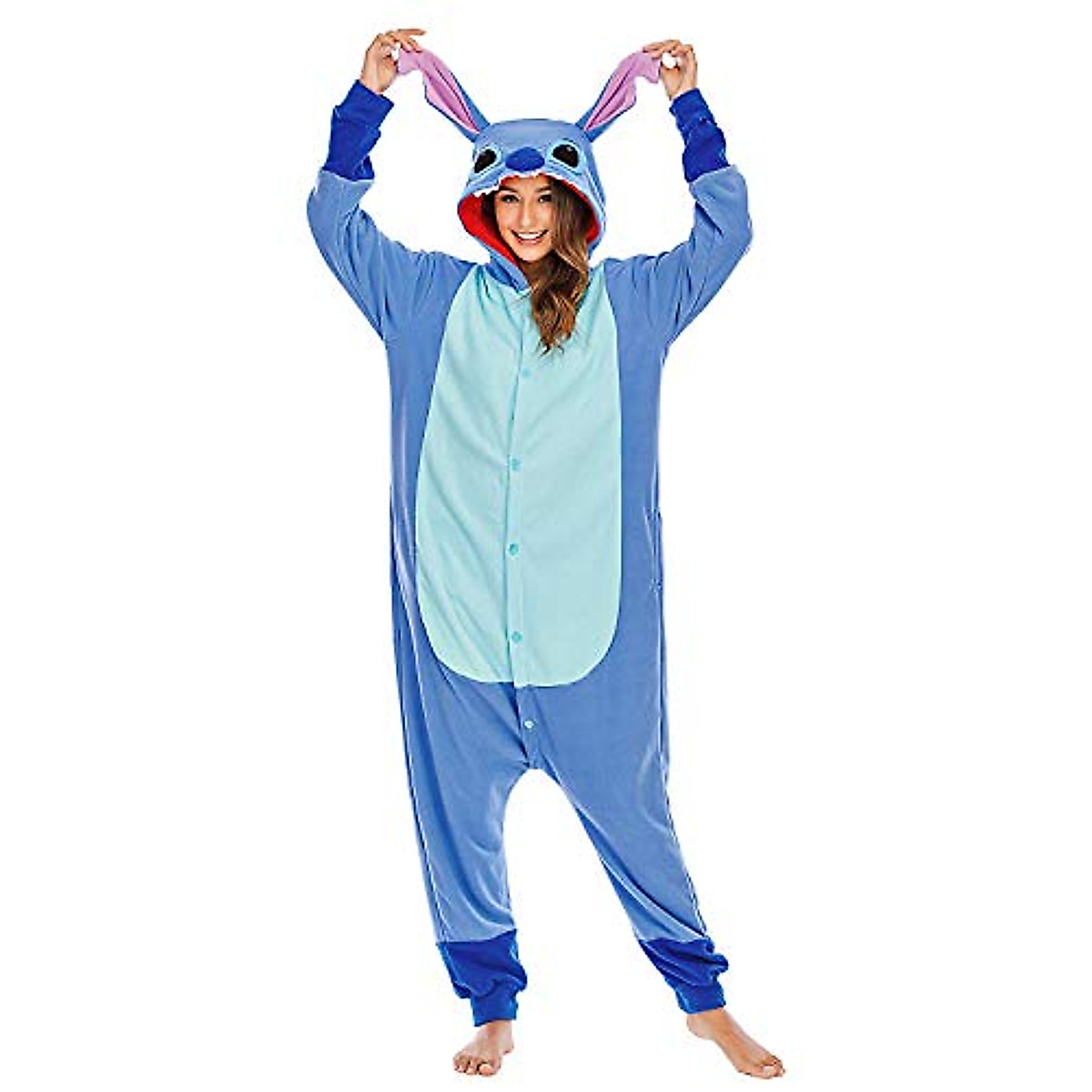 Halloween Animal onesie pajamas for adults stitch onesie cosplay costume homewear Blue, S