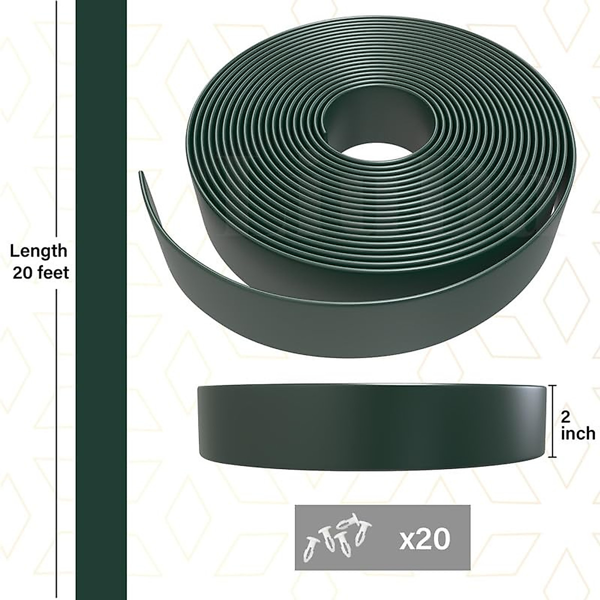NickHouse 2" x20' ft Vinyl Strap for Patio Chair Repair Kit Outdoor Lawn Furniture Replacement Strap Vinyl Strapping (Dark Green) + 20 Free Rivets!