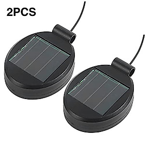 2 Pack Solar Light Replacement Top Part Panel for Outdoor Hanging Lanterns - Solar Lantern Lamp Led Replacement Top Battery Box for Garden Patio Walkway Yard(Black)