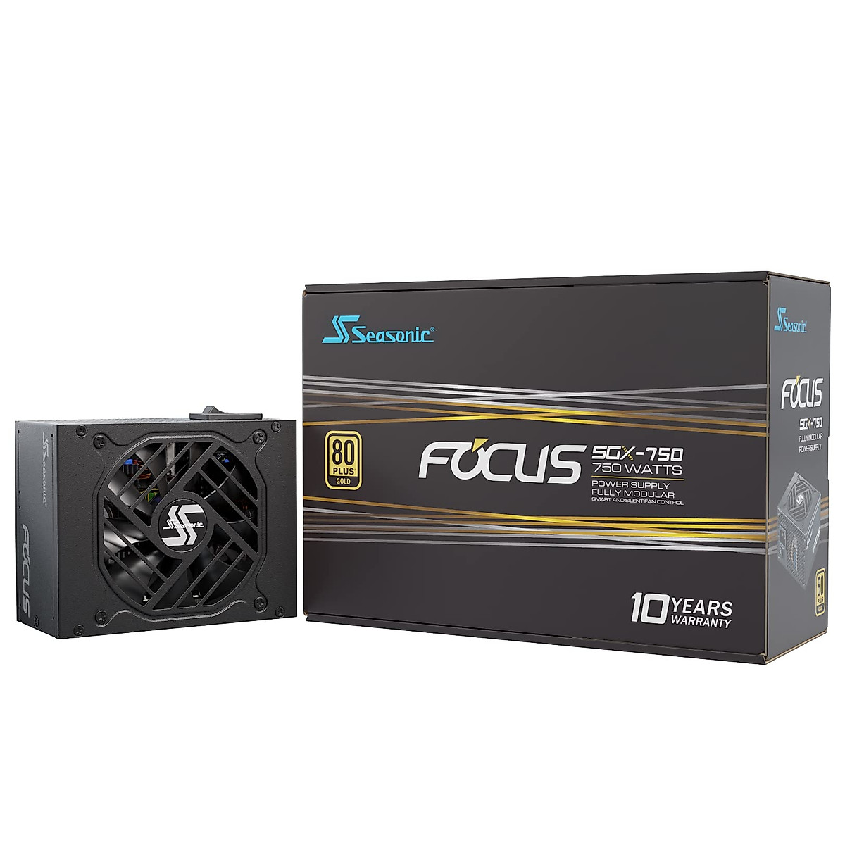 Seasonic Focus SGX-750 | 750W | 80+ Gold | Full-Modular | SFX Form Factor| Low Noise | Premium Japanese Capacitor | 10 Year Warranty | Nvidia RTX 30/40 Super & AMD GPU Compatible (Ref. SSR-750SGX)