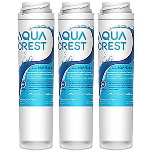 AQUACREST GXRLQR Undersink Inline Water Filter, NSF 42 Certified, Reduces Chlorine, Taste&Odor, Replacement for GE SmartWater Twist and Lock in-Line GXRLQR Water Filter (Pack of 3)
