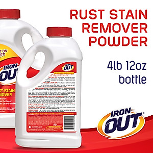 Iron OUT Powder Rust Stain Remover, Remove and Prevent Rust Stains in Bathrooms, Kitchens, Appliances, Laundry, and Outdoors, white, 4.75 lbs.