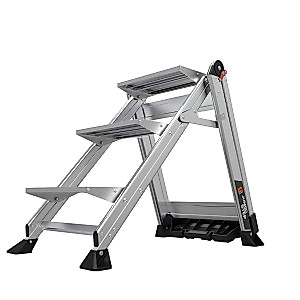 Little Giant Ladder Systems, Jumbo Step, 3-Step, 2 Foot, Step Stool, Aluminum, Type 1AA, 375 lbs Weight Rating, (11903), Gray
