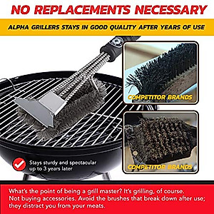 Grill Brush and Scraper - Grill Cleaner Brush Grill Accessories for Outdoor Grill - Safe BBQ Brush for Grill Cleaning - Heavy Duty 17" Grill Brushes