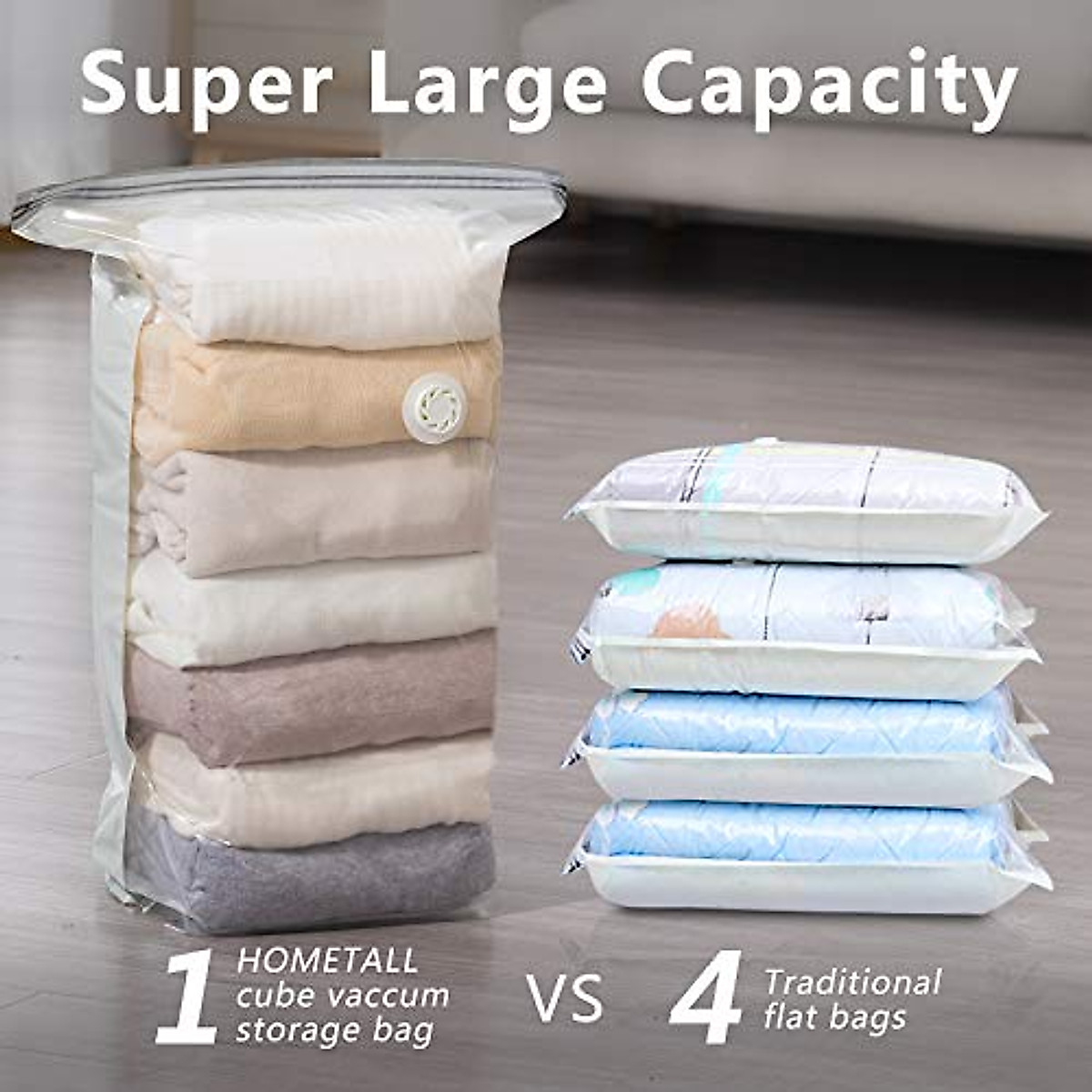 Space Saver Bags Vacuum Storage Bags, Hometall Cube Vacuum Sealer Bags