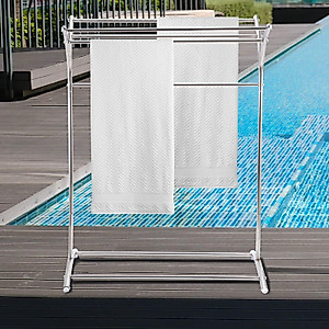 Freestanding Towel Rack, 5 Tier Stainless Steel Towel Bar Stand, Modern Industrial Blanket Ladder Display and Drying Rack for Bedroom Bathroom