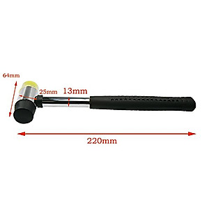 25mm Dual Head Nylon Rubber Hammer Jewelers Metal Mallet,Multipurpose, Doublesided & Lightweight Mallet Soft Hammer for Home Decoration Installation Hand Tool