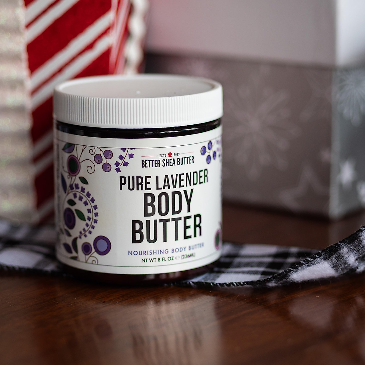 Lavender Body Butter with Shea Butter, Jojoba Oil & Lavender Essential Oil - Natural Lotion for Women, Non-Greasy Moisturizer for Dry Skin, Whipped Body Cream with Lavender Oil for Skin