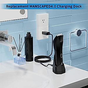 Replacement MANSCAPED 4.0 Charging Dock with AC Adapter, MANSCAPED Wireless Charging Dock, Fit for MANSCAPED The Lawn Mower 4.0 Electric Groin Hair Trimmer