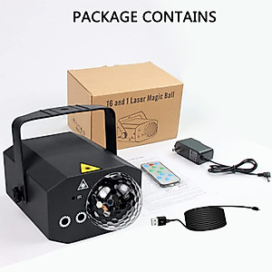 Disco Ball Party Lights,DJ Disco Lights with Remote Control Amosamz Multiple Patterns Projector for Parties Bar Club Christmas KTV Festivals Décor