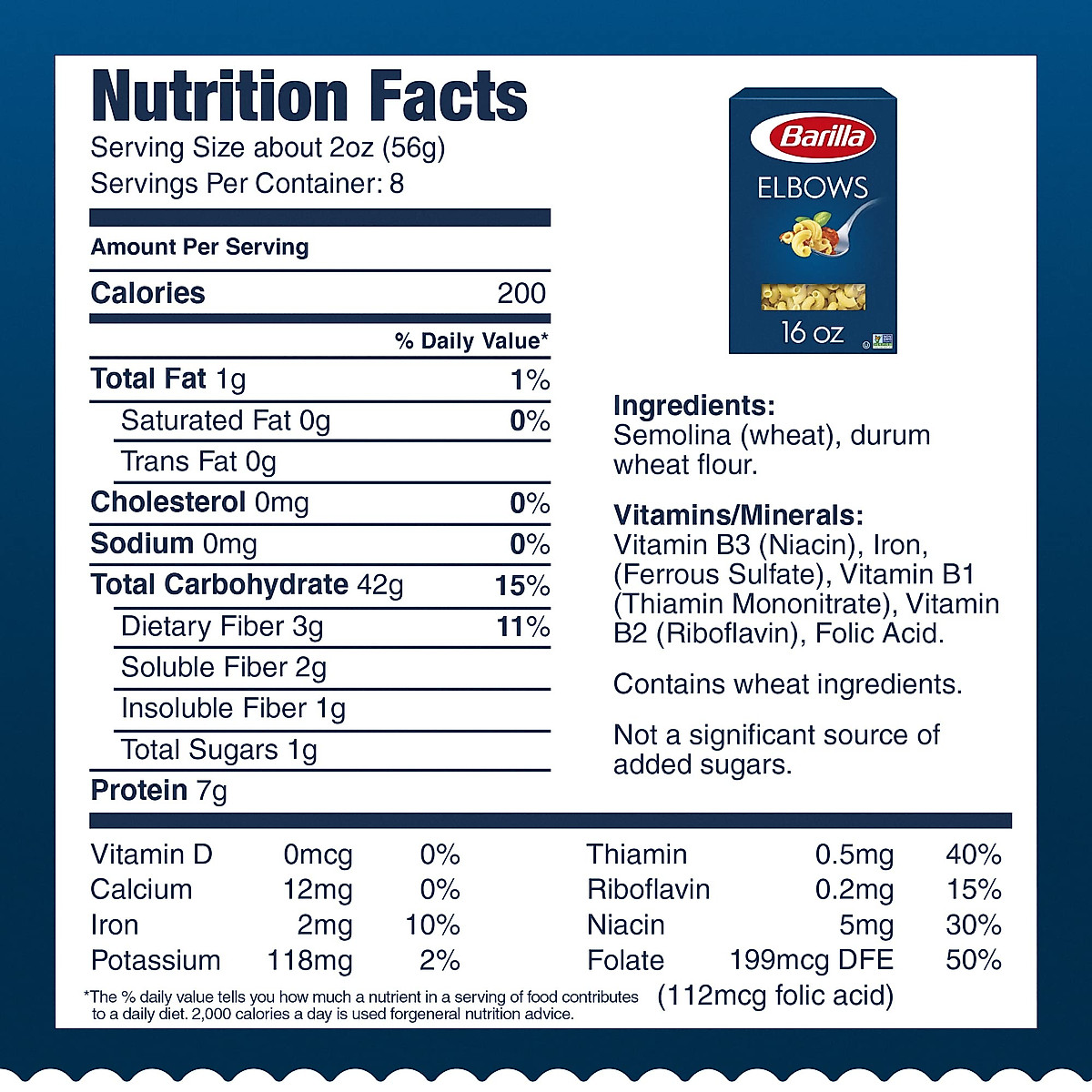 Barilla Elbows Pasta, 16 oz. Box - Non-GMO Pasta Made with Durum Wheat Semolina - Kosher Certified Pasta