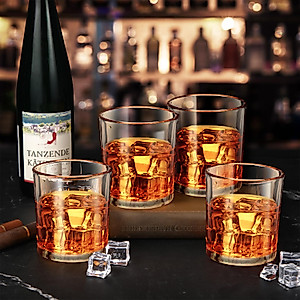 Hoolerry 18 Pieces Old Fashioned Whiskey Glasses 10 oz Rocks Glasses Cocktail Glasses Bourbon Glass for Whiskey Bourbon Liquor and Cocktail Drinks Gift for Men Women Home Bar (Classic)