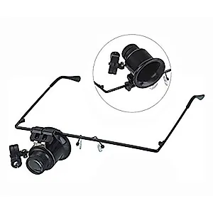 Watch Repair Eye Magnifier Glasses 20X Magnifying Glasses Loupe Jeweler LED Light Lamp Single Lens