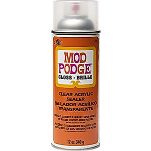 Mod Podge Spray Acrylic Sealer that is Specifically Formulated to Seal Craft Projects, Dries Crystal Clear is Non-Yellowing No-Run and Quick Drying, 12 ounce, Gloss