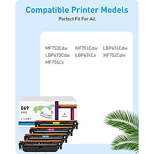 069 Toner Cartridge Replacement, Compatible for Canon LBP670C LBP673CDW MF750C MF751CDW MF752CDW MF753CDW/MF754CDW MF755CDW MF750C Printers