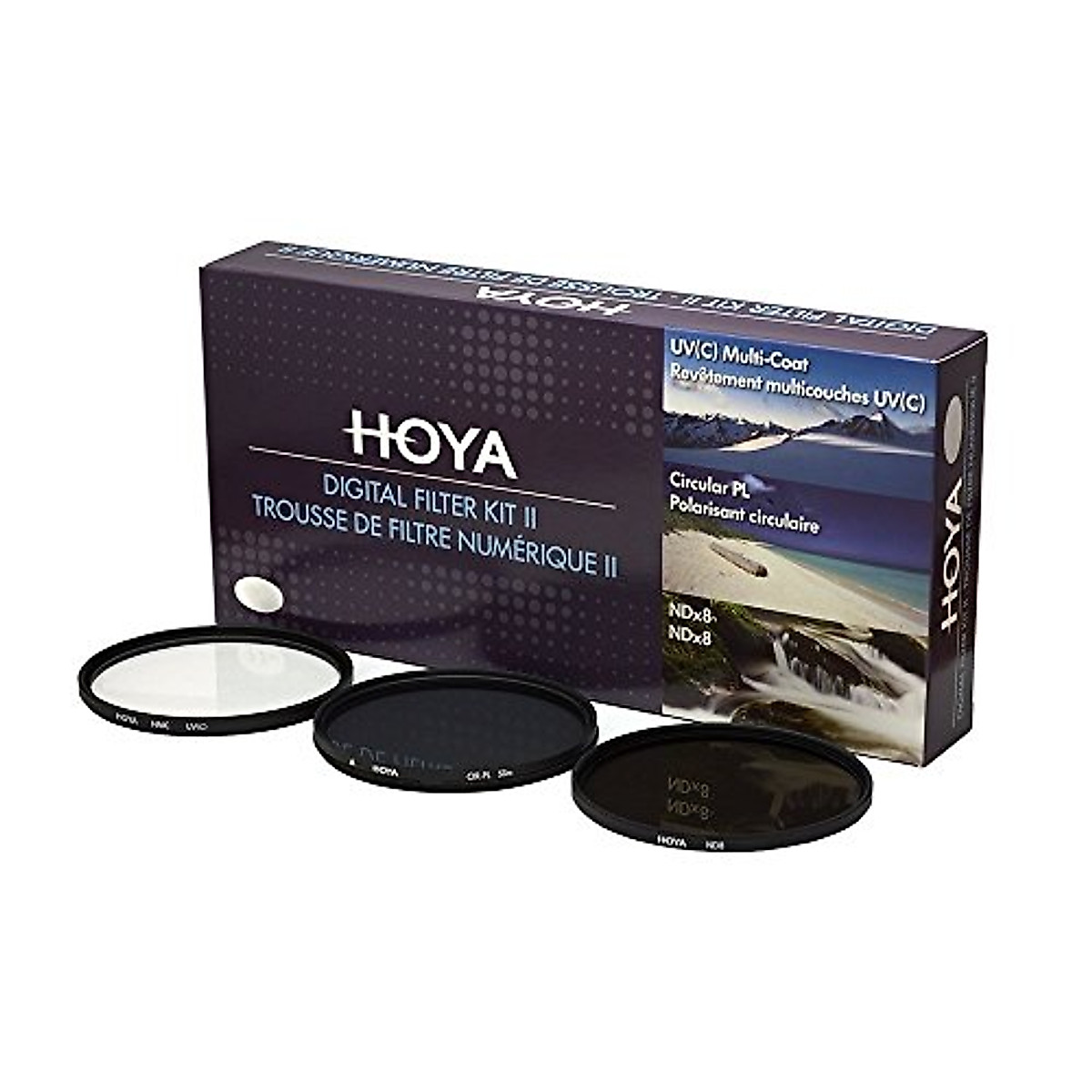 Hoya 67mm (HMC UV/Circular Polarizer / ND8) 3 Digital Filter Set with Pouch