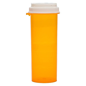 AVG Packaging Supplies Plastic Pharmacy Craft Pill Containers with Thumb Click Caps - Reversible Empty Perscription Bottles Prescription, 16 Dram Vials (12ct)